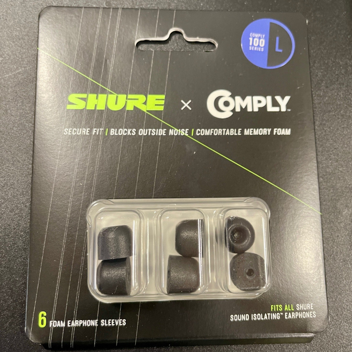 Shure EACYF1-6L Musta vaahtomuovisovite, 3 paria, L-koko - Hifi.fi